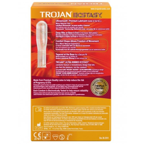 Trojan Ecstasy Ultra Ribbed N10